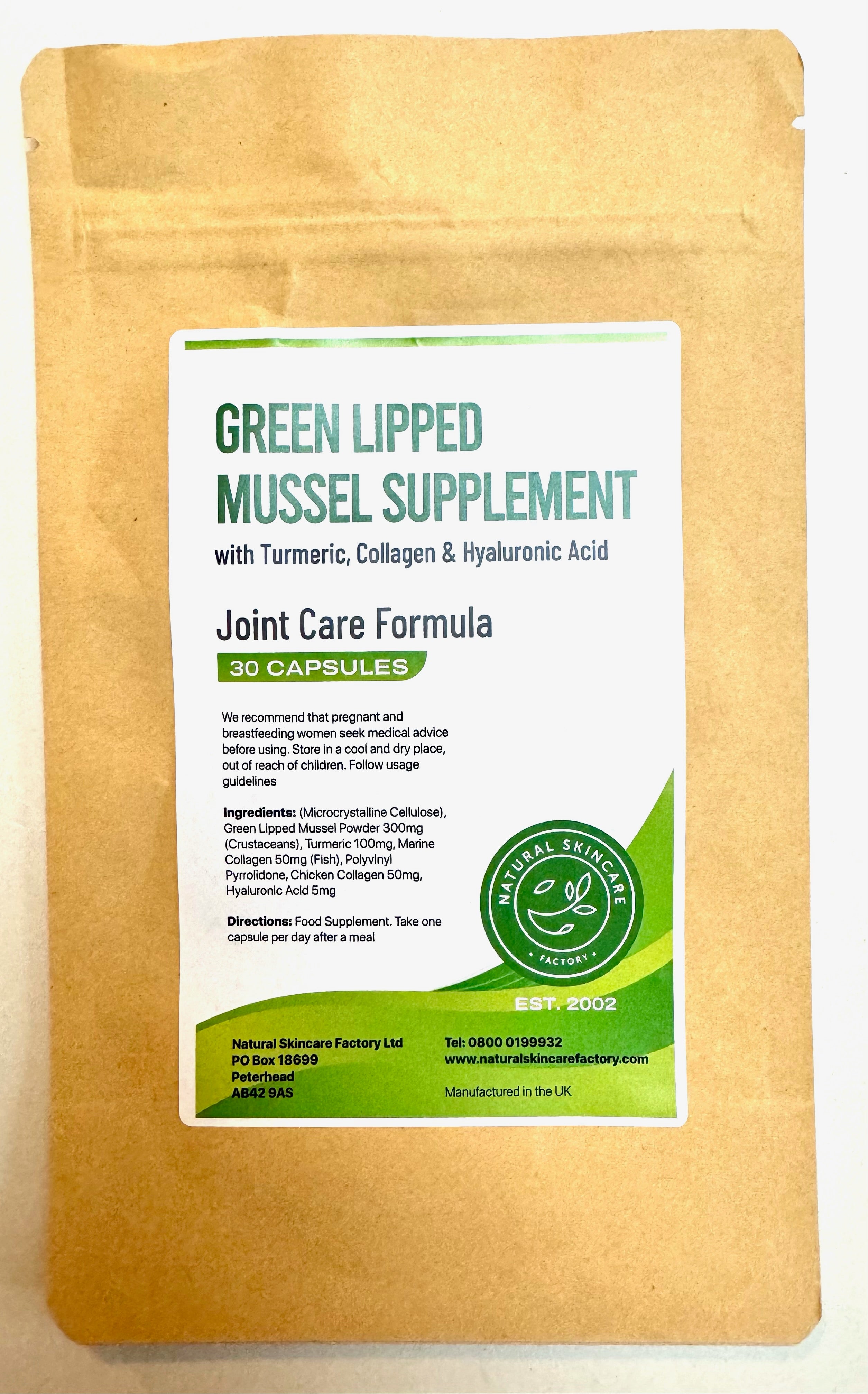 Green Lipped Mussel with Hyaluronic Acid, Turmeric & Collagen – Natural ...